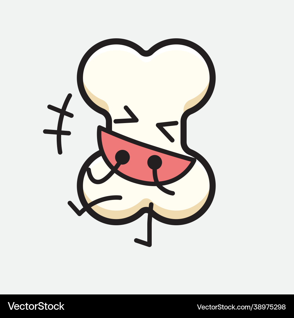 Bone character with cute face and simple body Vector Image
