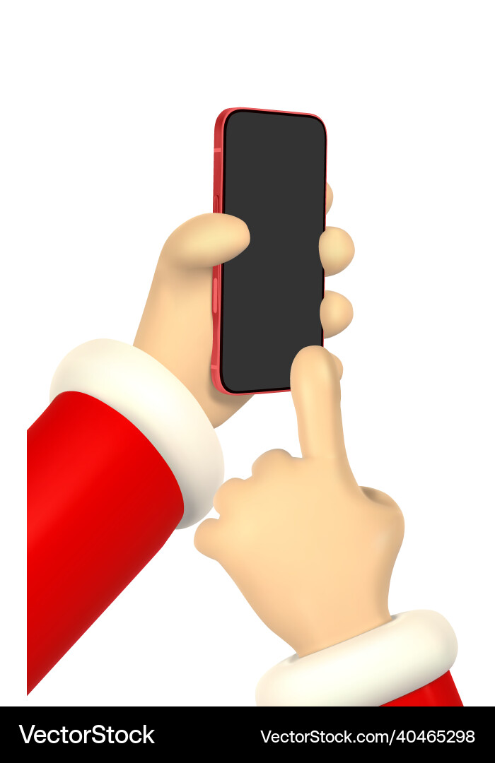 Cartoon character hand with smart phone scrolling Vector Image
