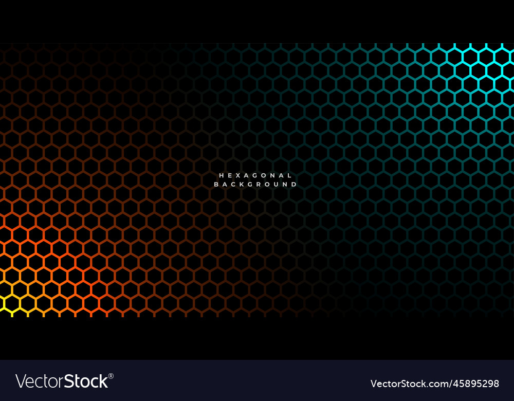 Dark and shiny hexagonal pattern background Vector Image