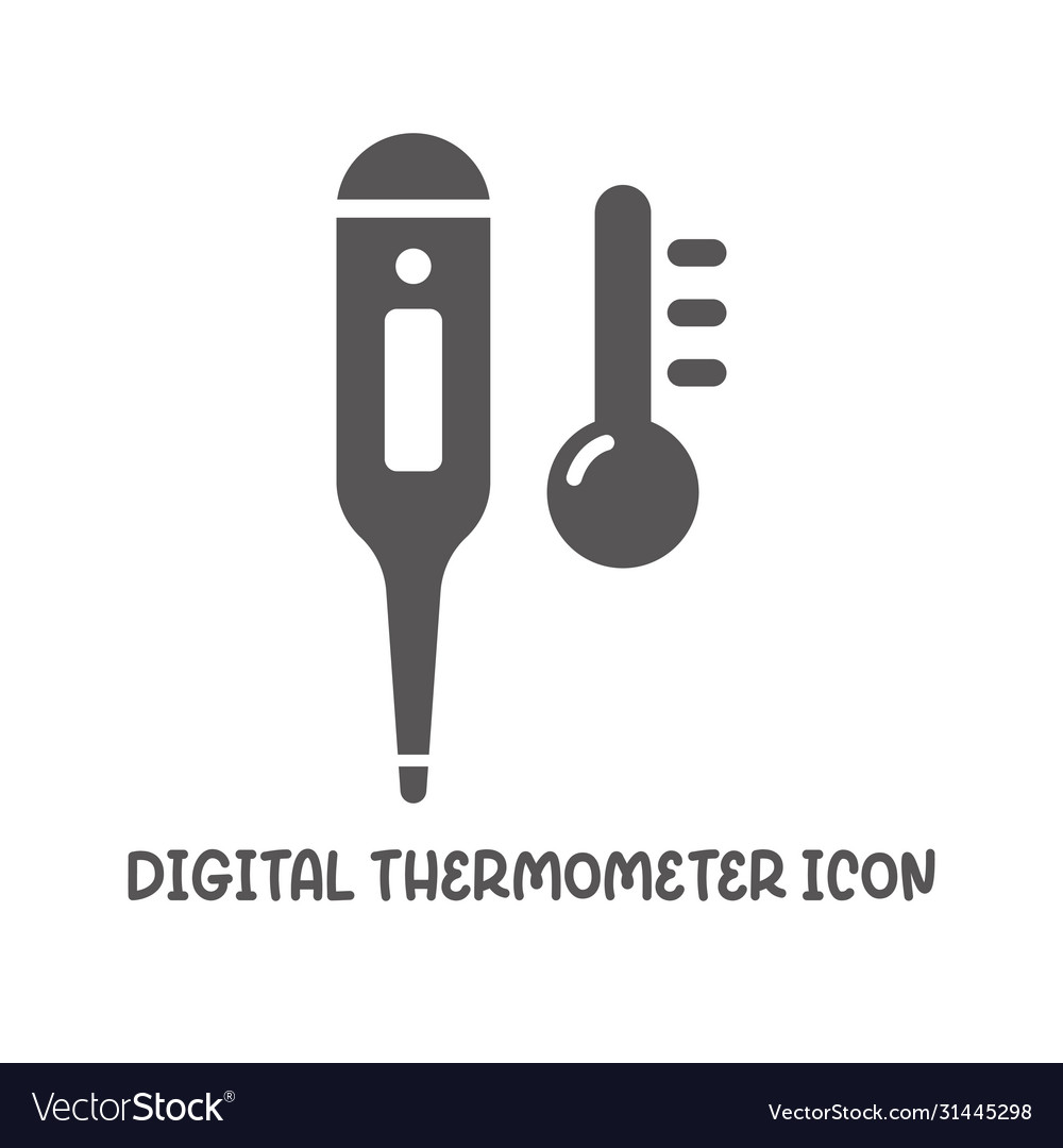 Digital temperature icon simple flat style Vector Image