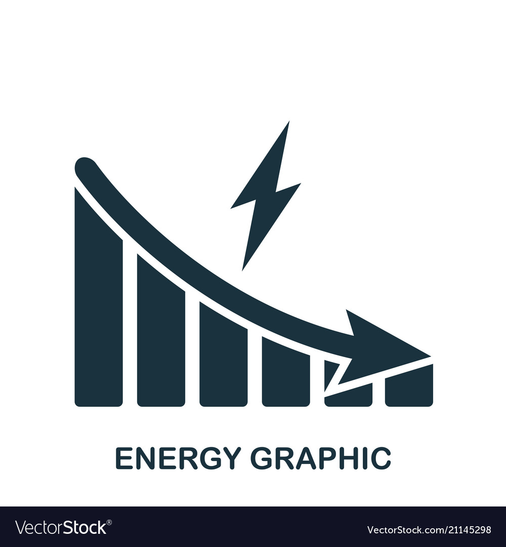 Energy decrease graphic icon mobile app printing Vector Image
