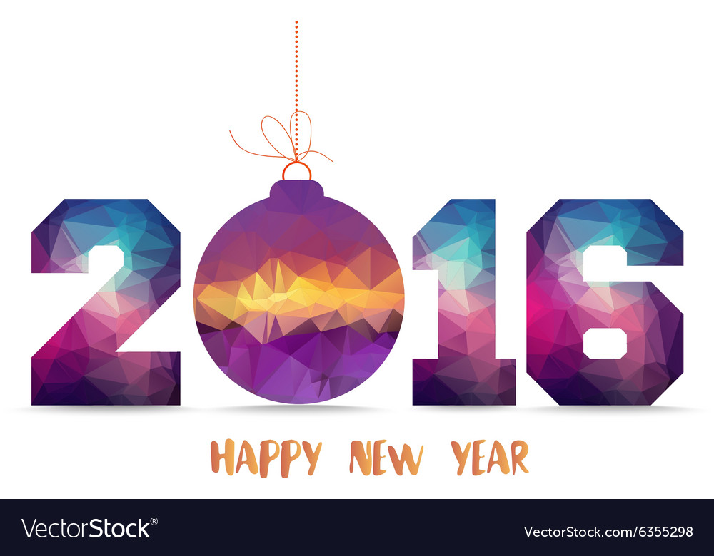 Happy new year 2016 geometrical card Royalty Free Vector