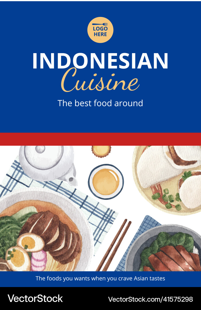 Indonesian Food Poster Template Royalty Free Vector Image