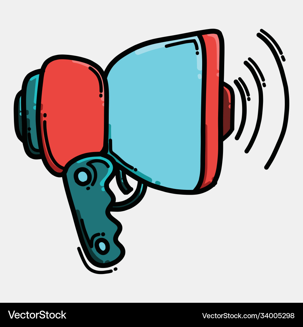 Megaphone color icon drawing sketch hand drawn Vector Image