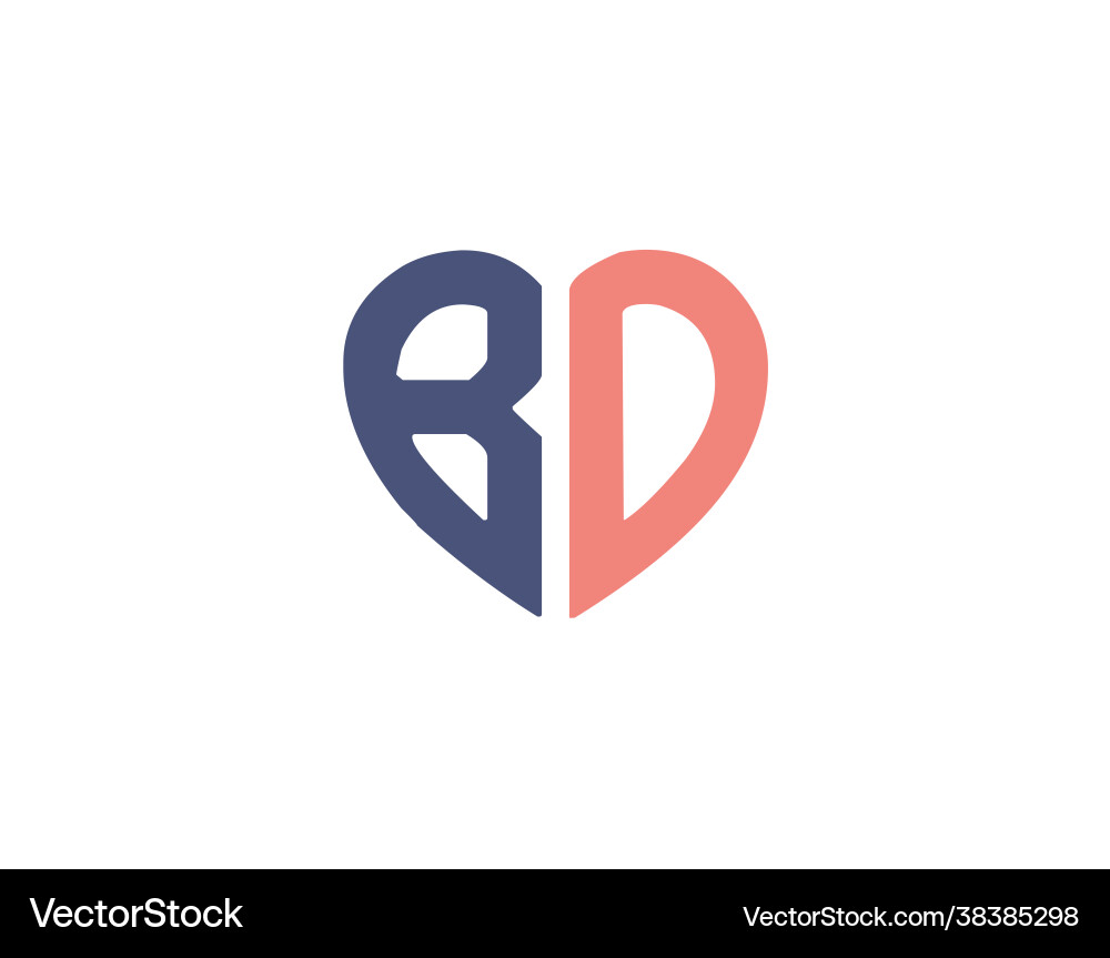 Monogram b and d letter mark logo design luxury Vector Image