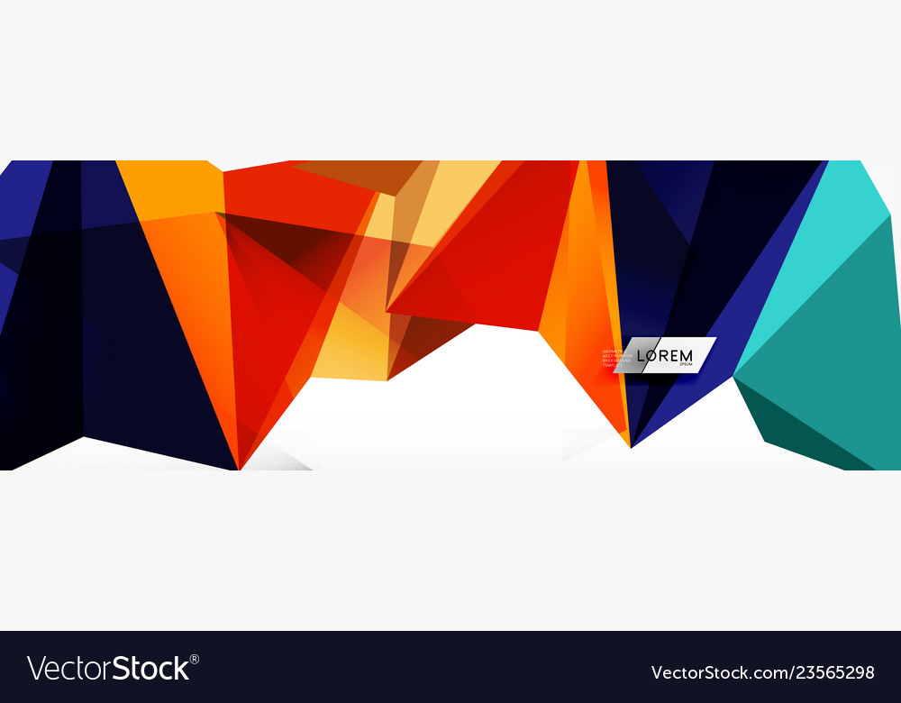 Mosaic Triangular Low Poly Style Abstract Vector Image