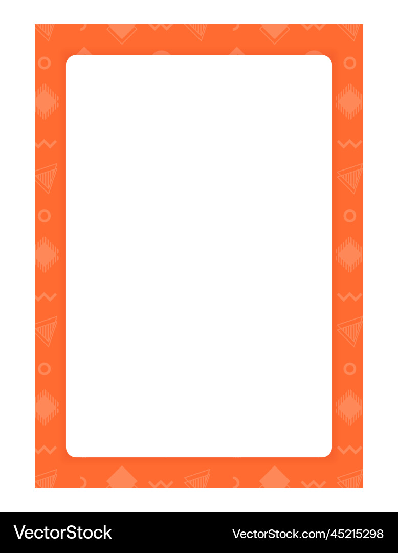 Orange frame with geometric details brochure Vector Image