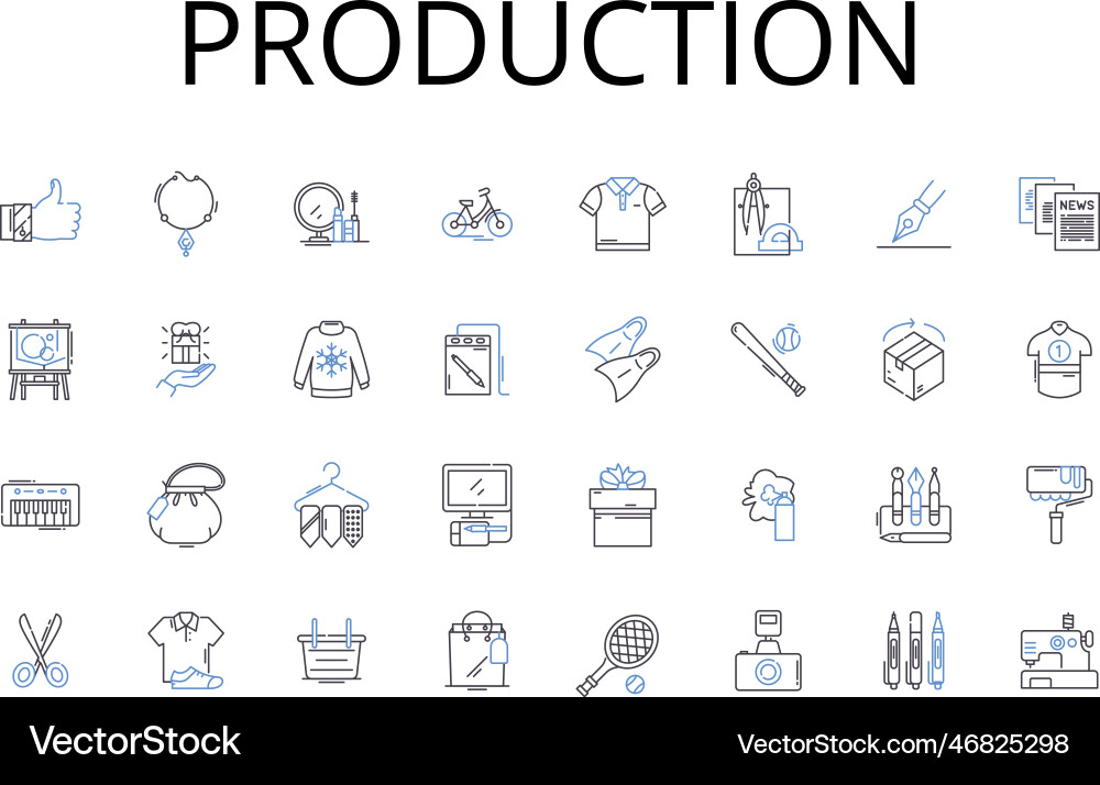 Production line icons collection creation Vector Image