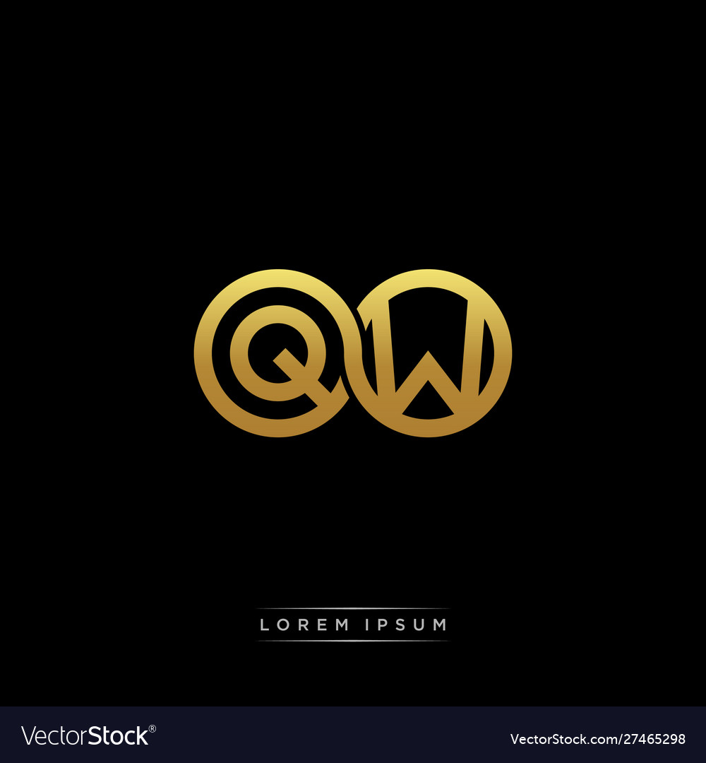 Qw initial letter linked circle capital monogram Vector Image