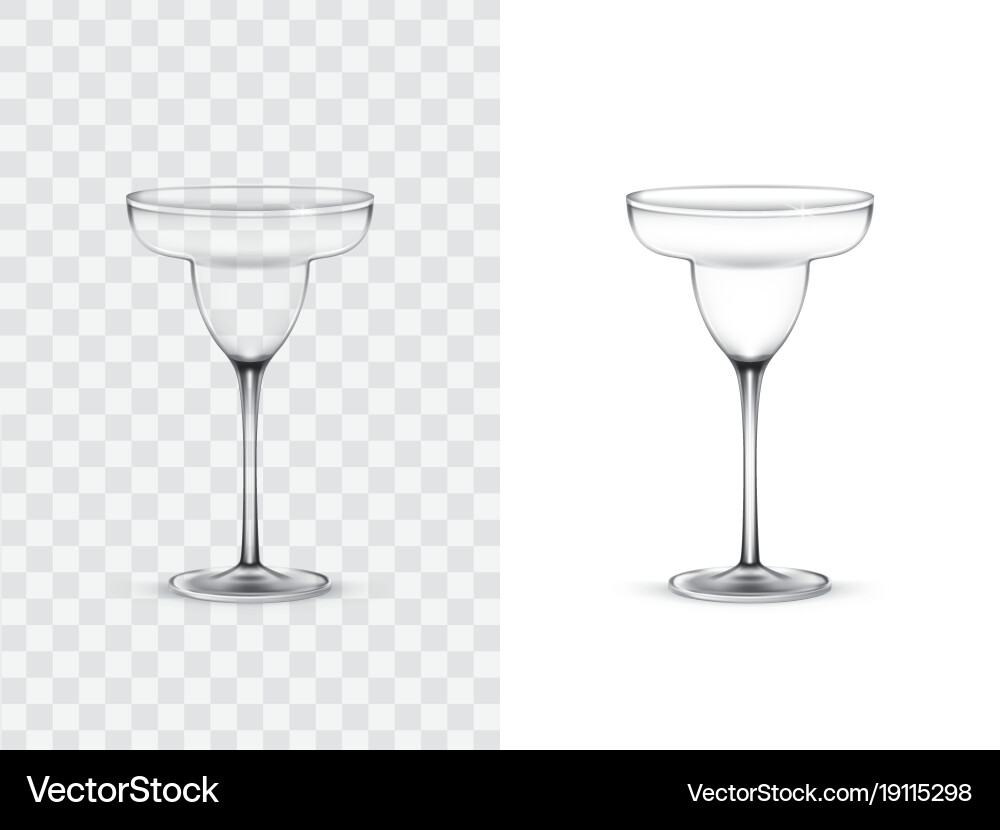 Realistic margarita glasses Royalty Free Vector Image