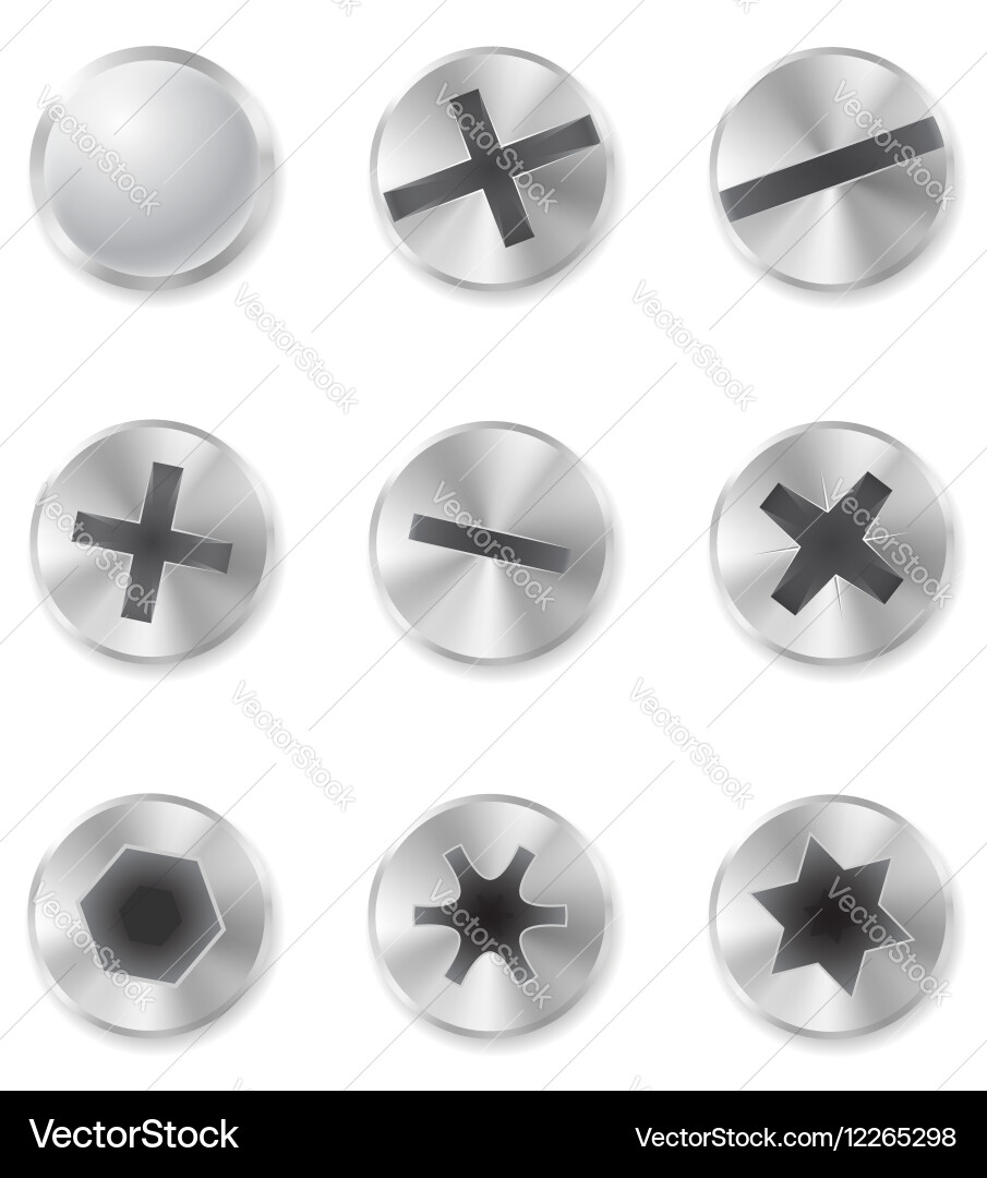Screws and bolts 02 Royalty Free Vector Image - VectorStock