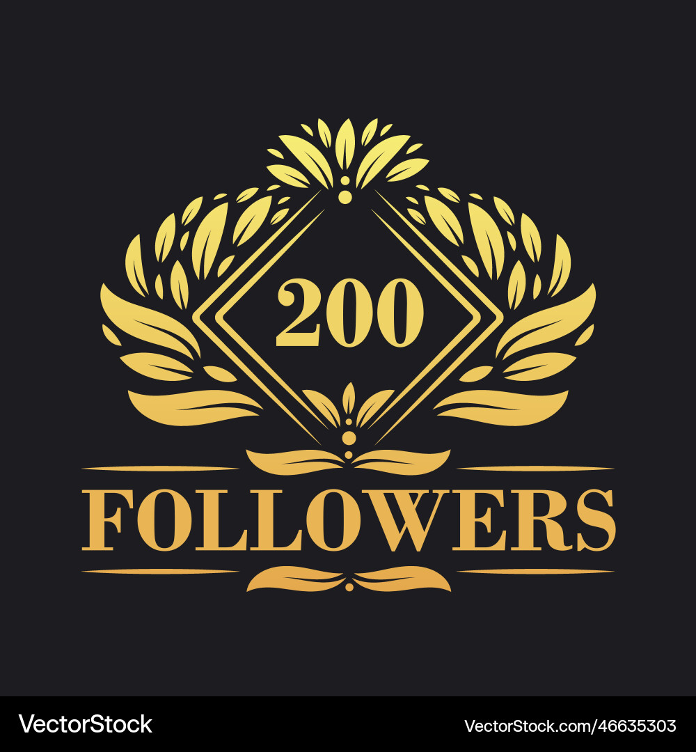 200 followers celebration design luxurious Vector Image