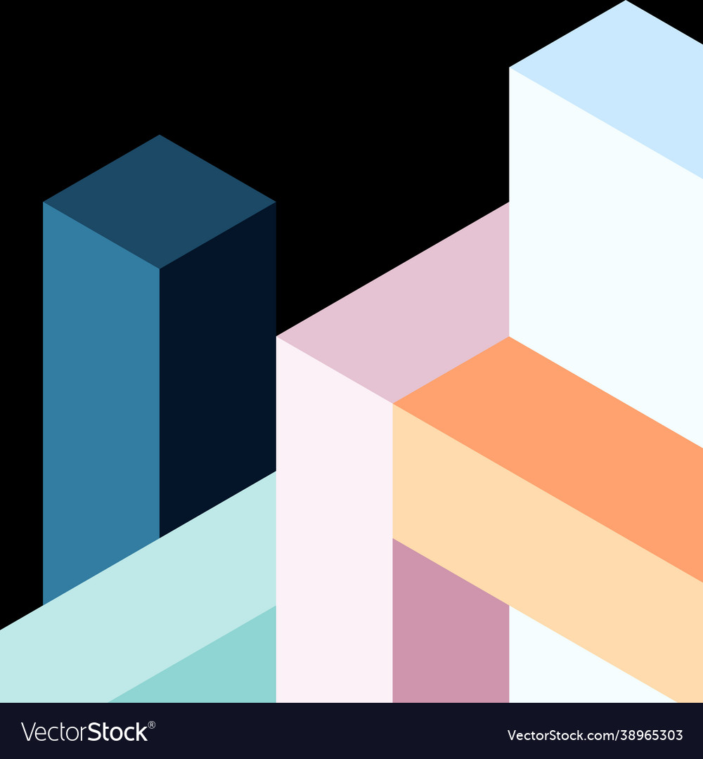 Abstract background 3d cubes cubic elements Vector Image