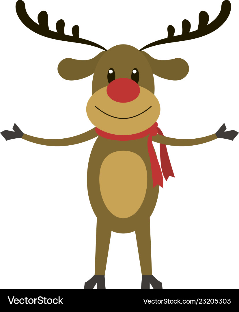 Christmas reindeer cartoon Royalty Free Vector Image