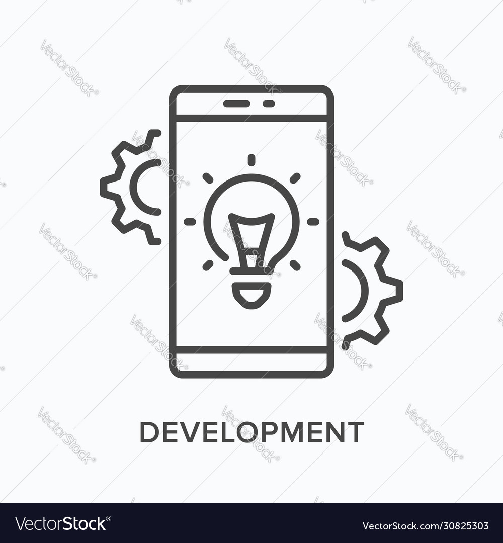 Development line icon outline Royalty Free Vector Image