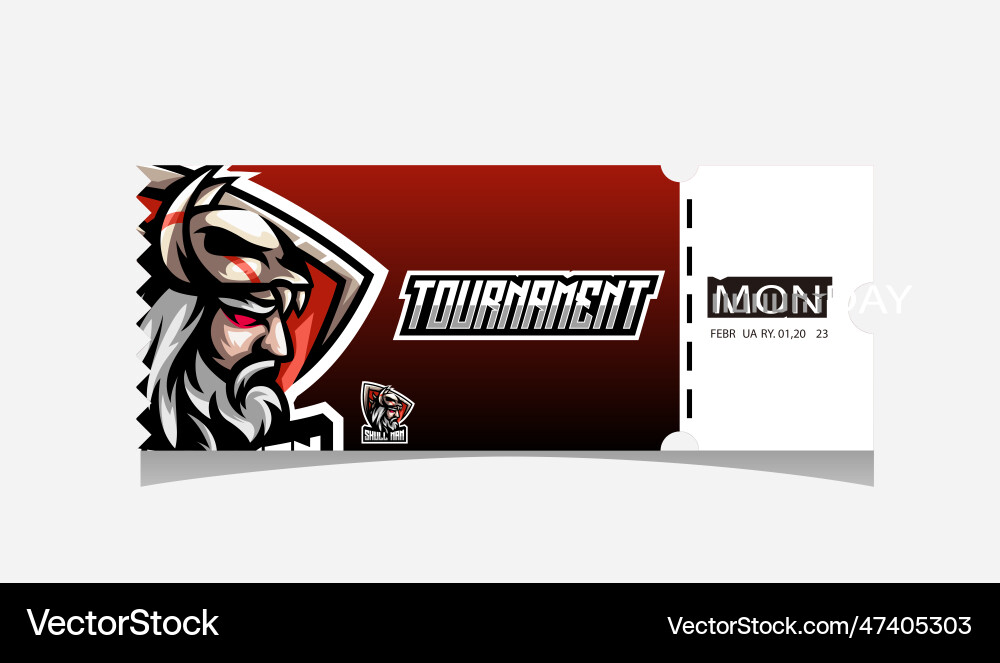 Esport tournament ticket design template Vector Image