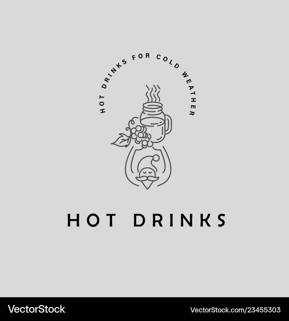 Icon and logo hot drinks for cold weather Vector Image