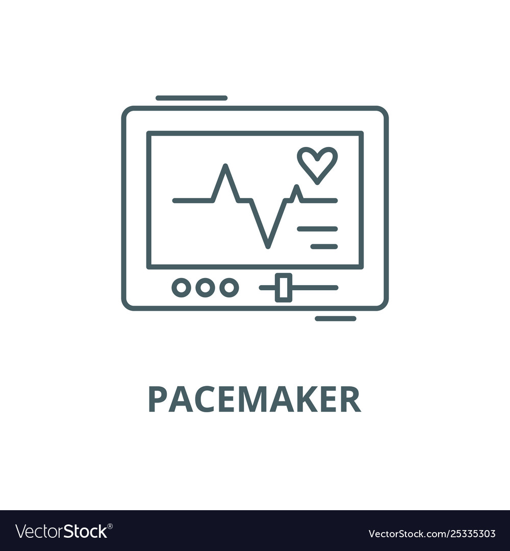 Pacemaker line icon linear concept Royalty Free Vector Image