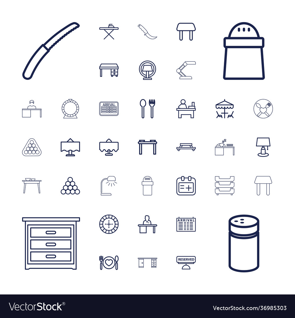 Table icons Royalty Free Vector Image - VectorStock