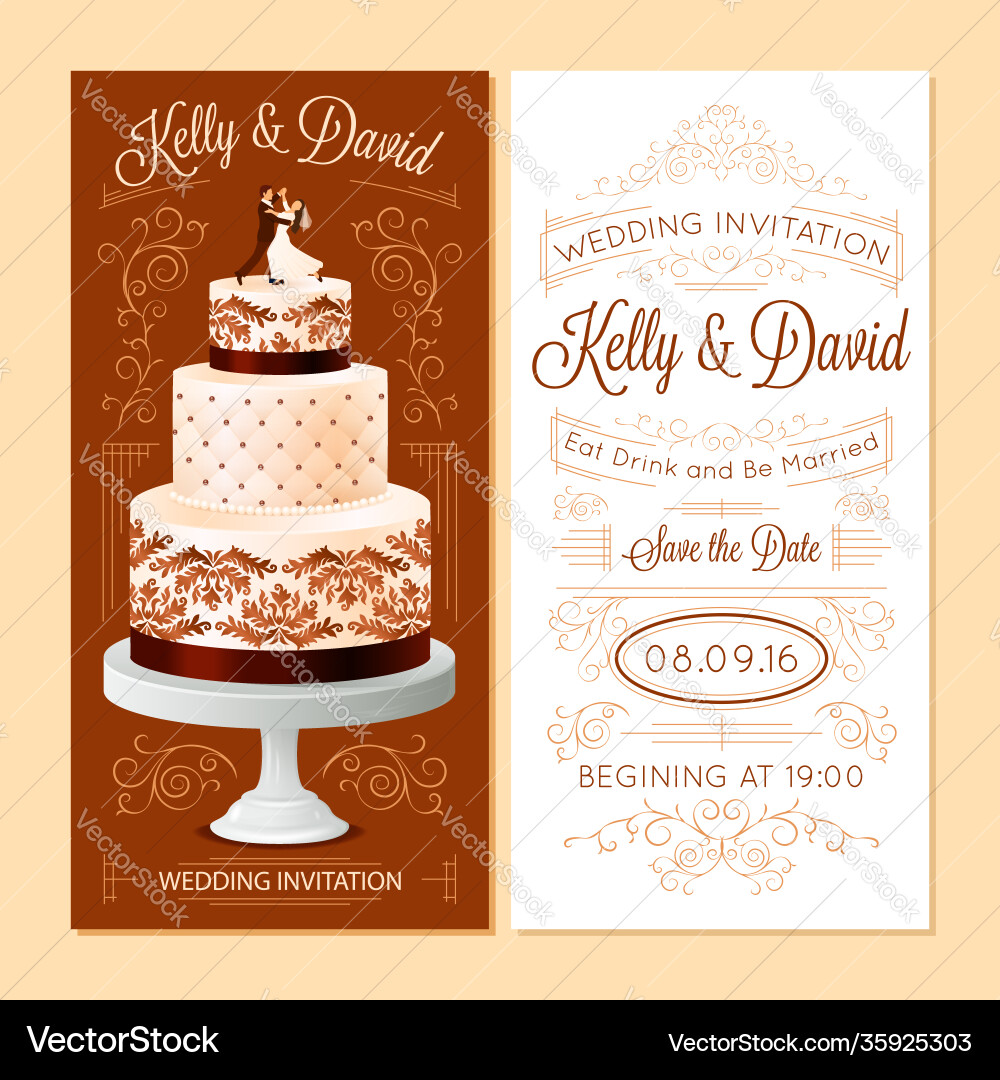 Wedding invitation banners set Royalty Free Vector Image