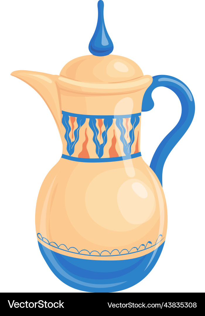 Ancient pitcher ceramic asian jug cartoon vessel Vector Image