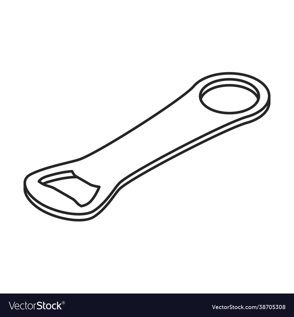 Bottle-opener isometric iconoutline Royalty Free Vector Bottle-opener isometric iconoutline Royalty Free Vector