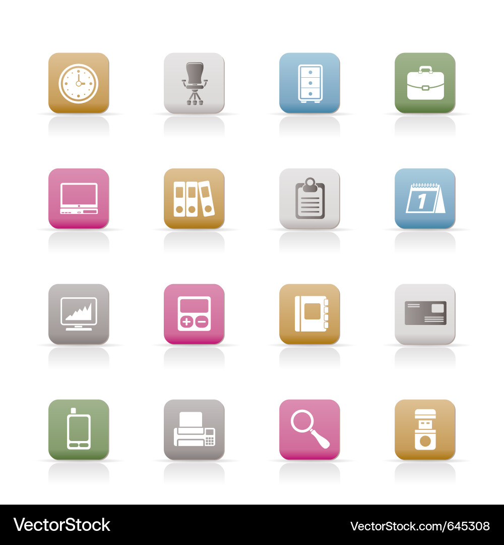 Business and office icons Royalty Free Vector Image