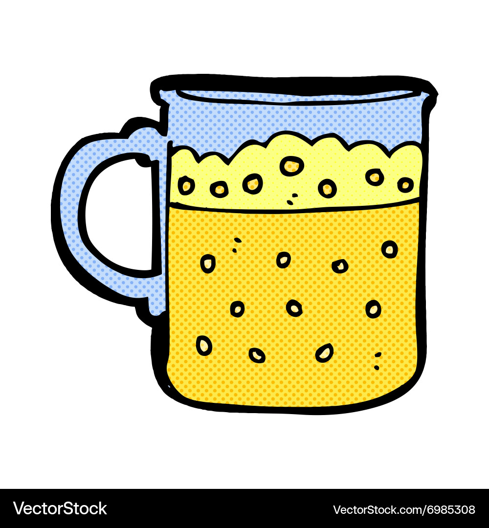 Comic cartoon mug of beer Royalty Free Vector Image