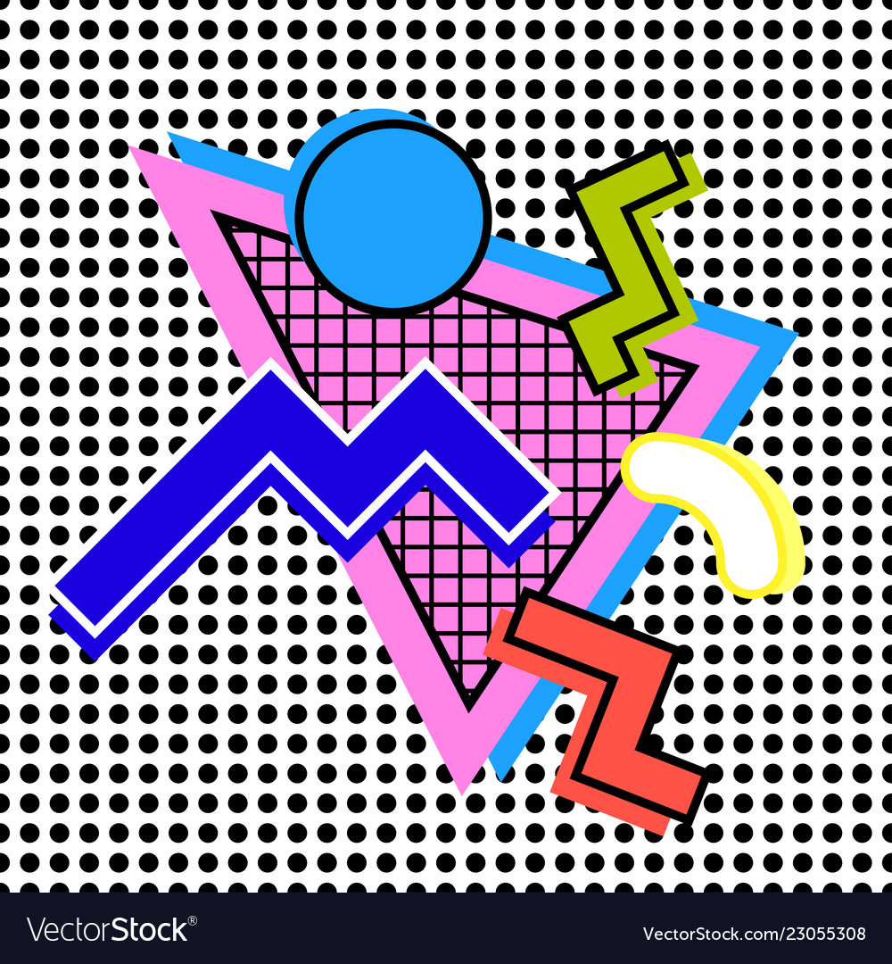 Composition 80s style Royalty Free Vector Image