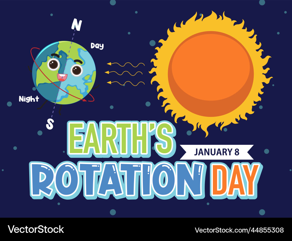 Earth rotation day banner design Royalty Free Vector Image