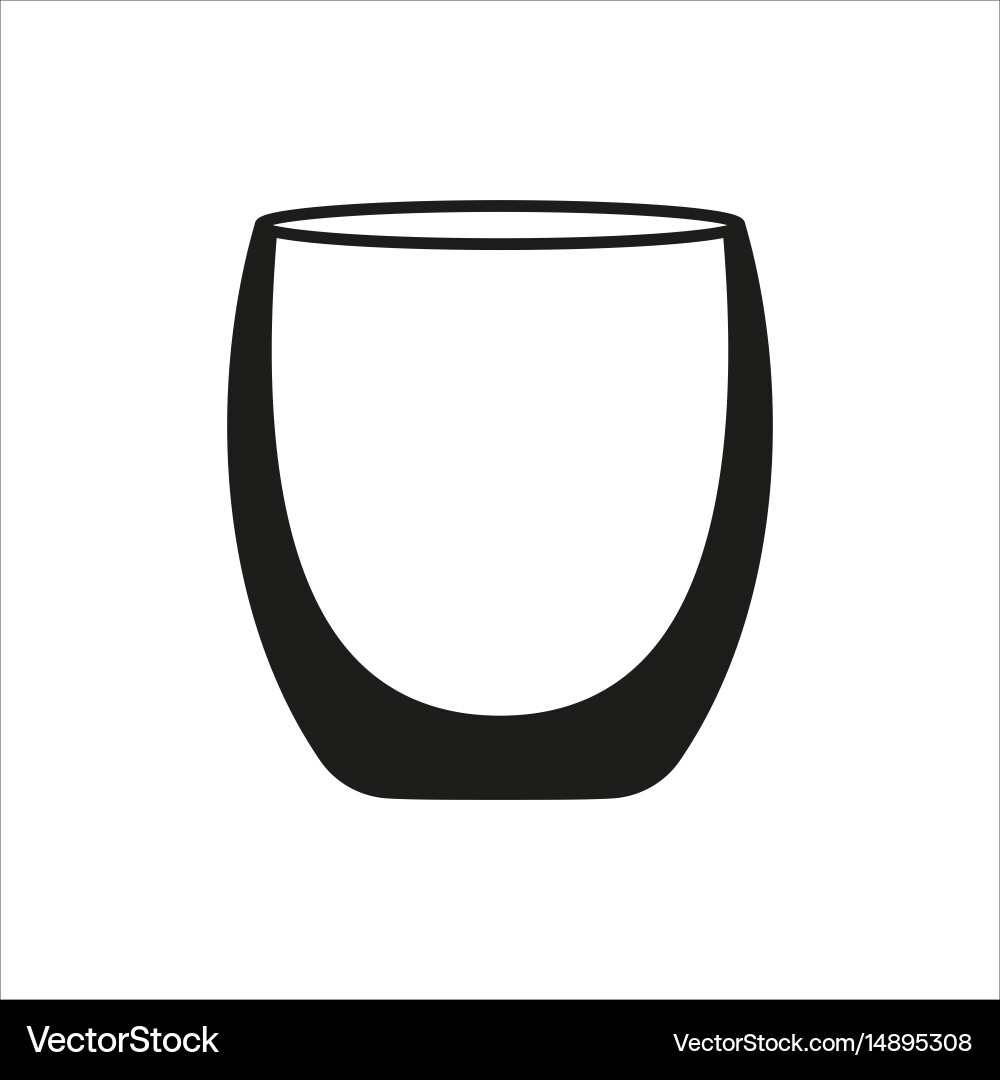 Empty glass cup icon in simple monochrome style Vector Image