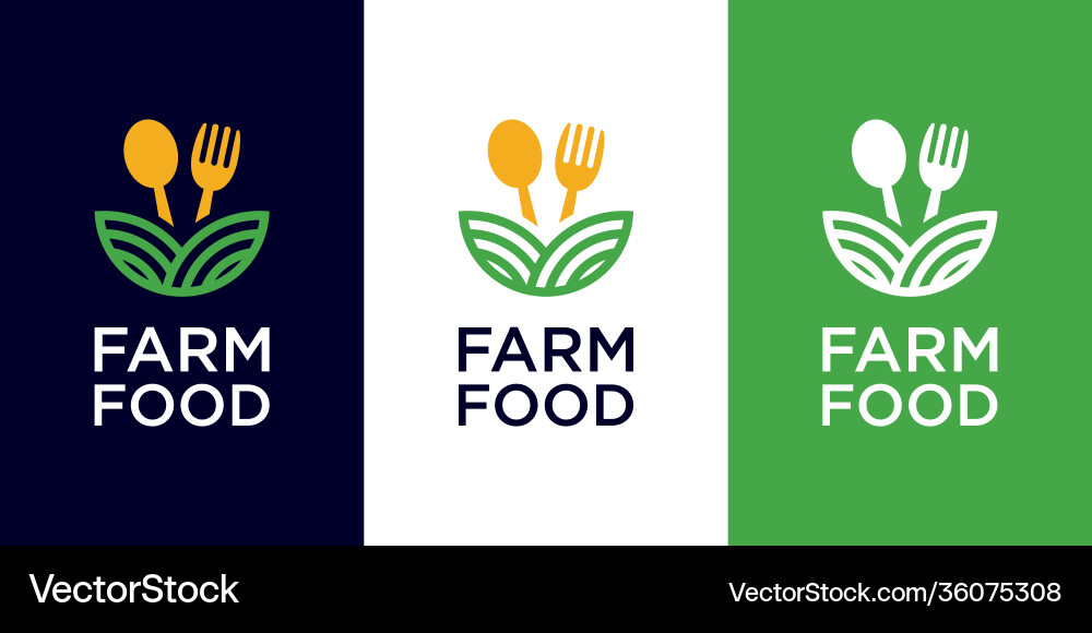 Farm food logo design Royalty Free Vector Image