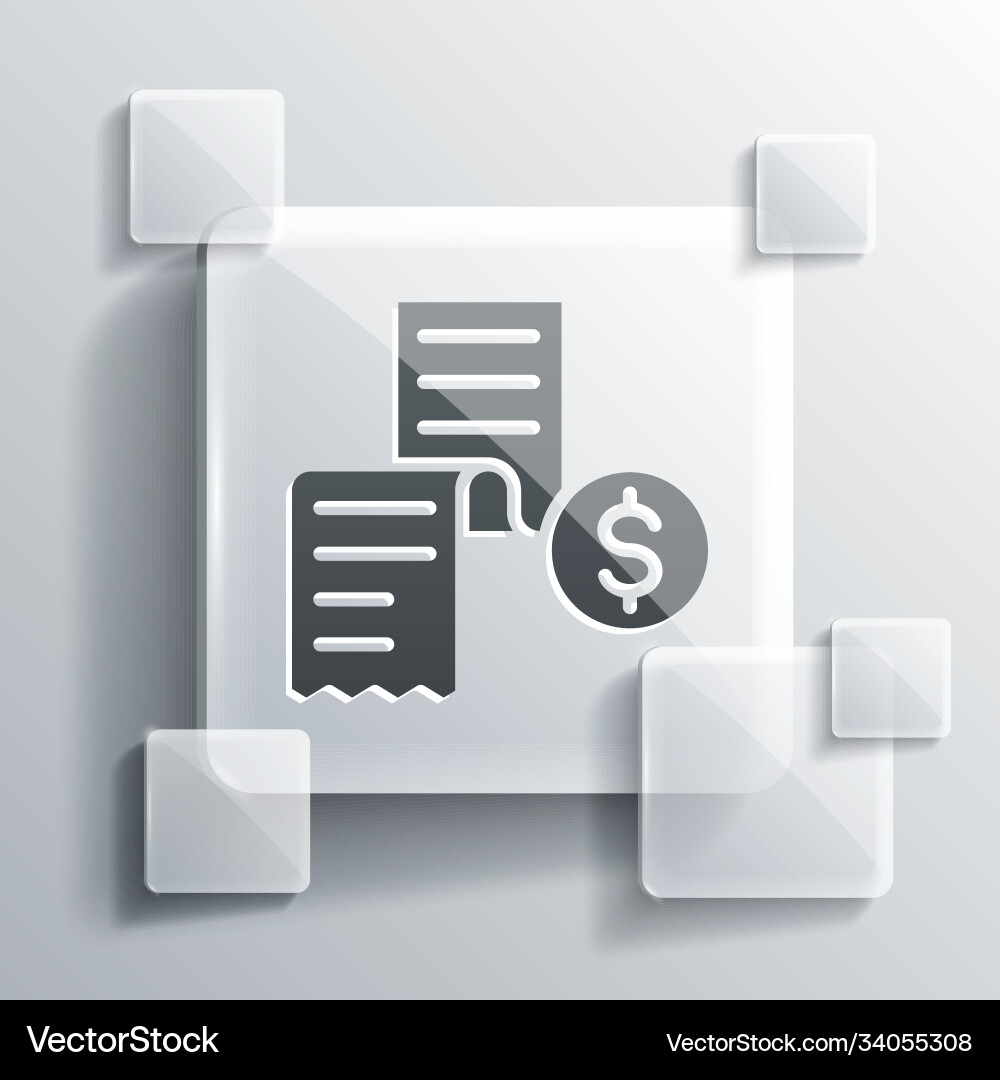 Grey paper or financial check icon isolated Vector Image
