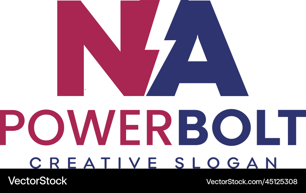 Letter n a electric power bolt logo Royalty Free Vector