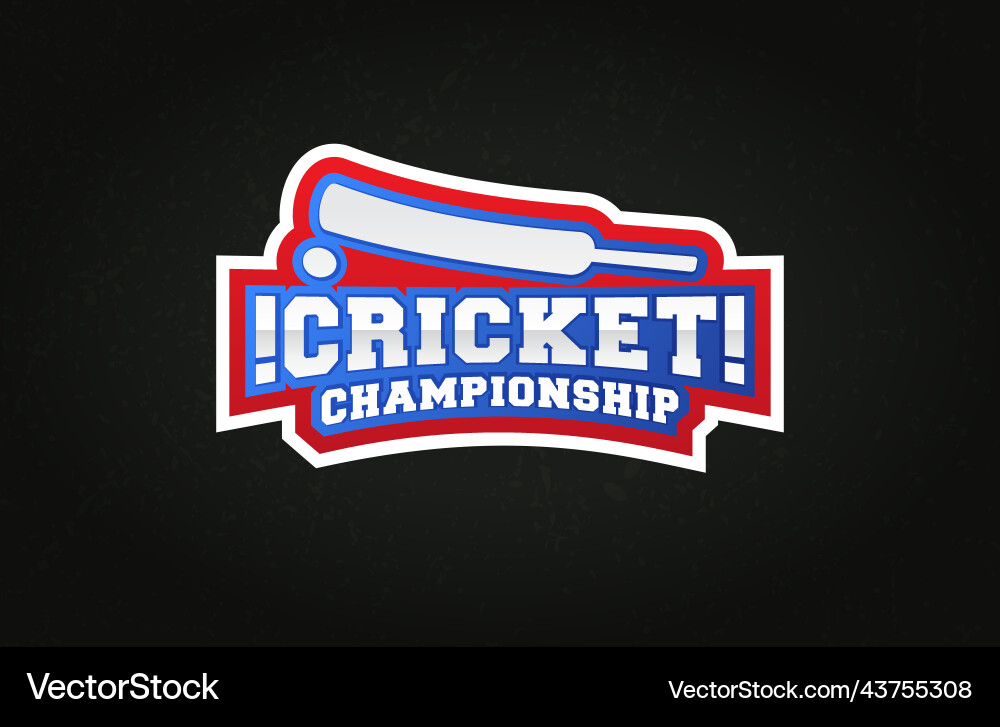 Modern professional typography cricket sport Vector Image