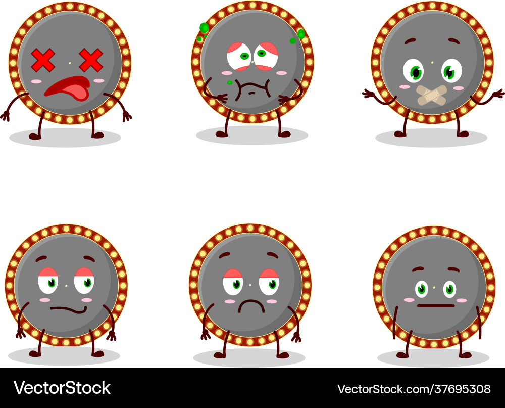 Neon billboard cartoon character with nope Vector Image