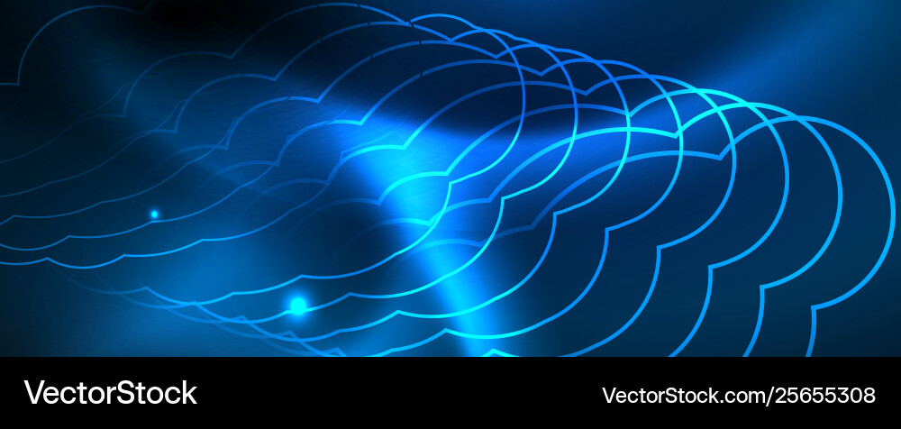 Neon glowing techno lines hi-tech futuristic Vector Image