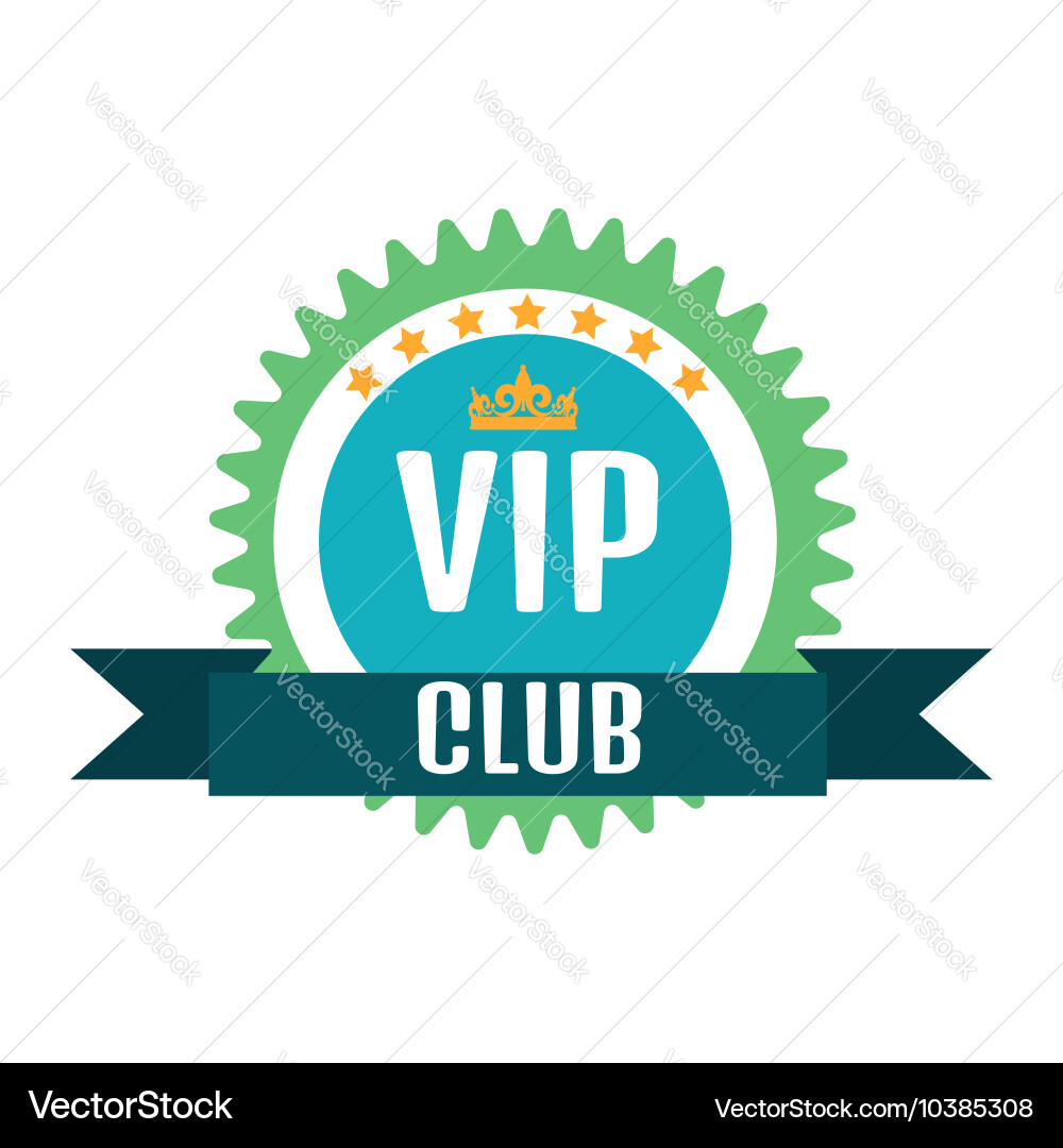 Vip club logo in flat style Royalty Free Vector Image