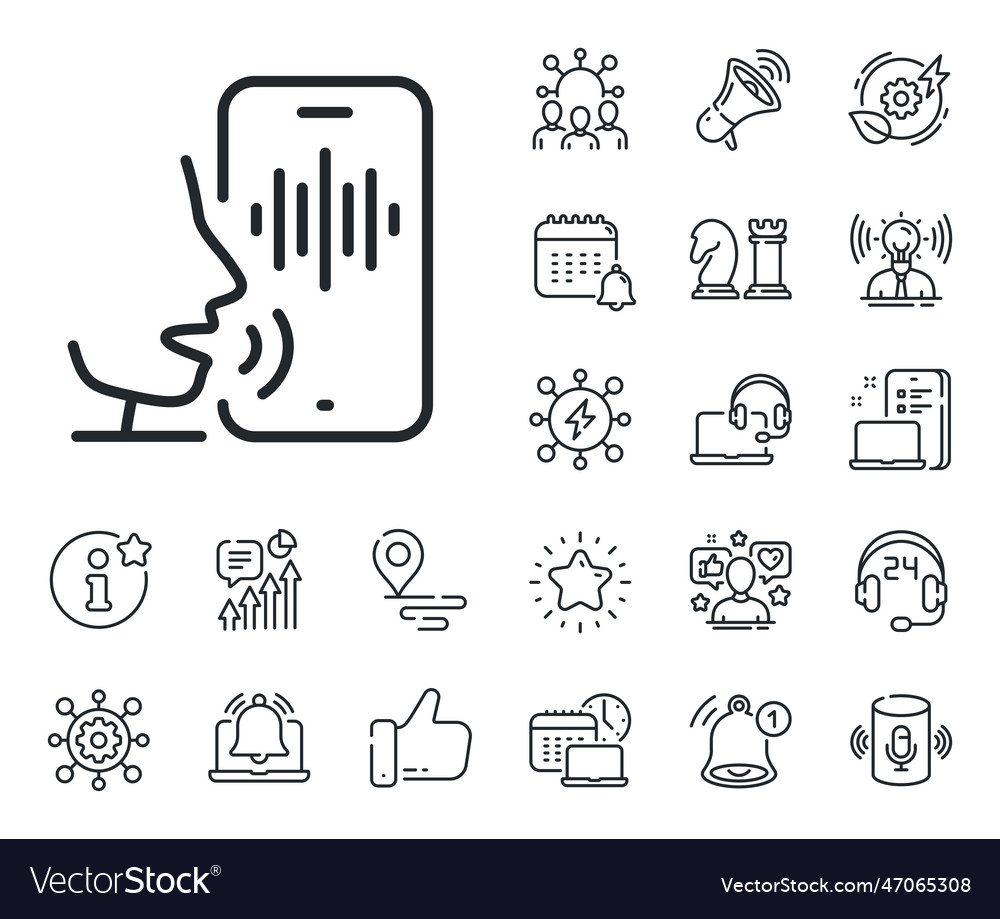 Voicemail line icon record phone voice sign Vector Image