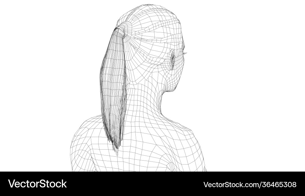 Wireframe portrait a young beautiful girl Vector Image