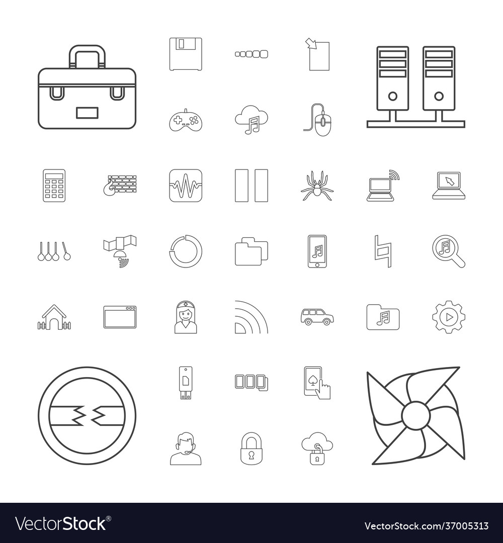 37 computer icons Royalty Free Vector Image - VectorStock
