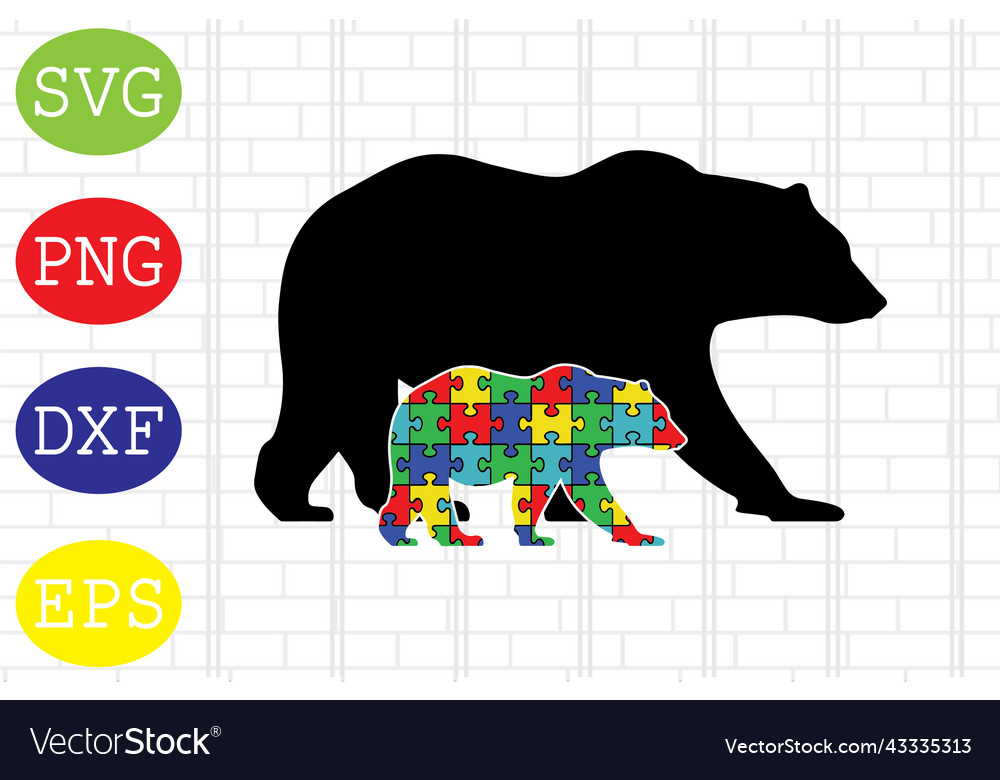 Autism bear Royalty Free Vector Image - VectorStock