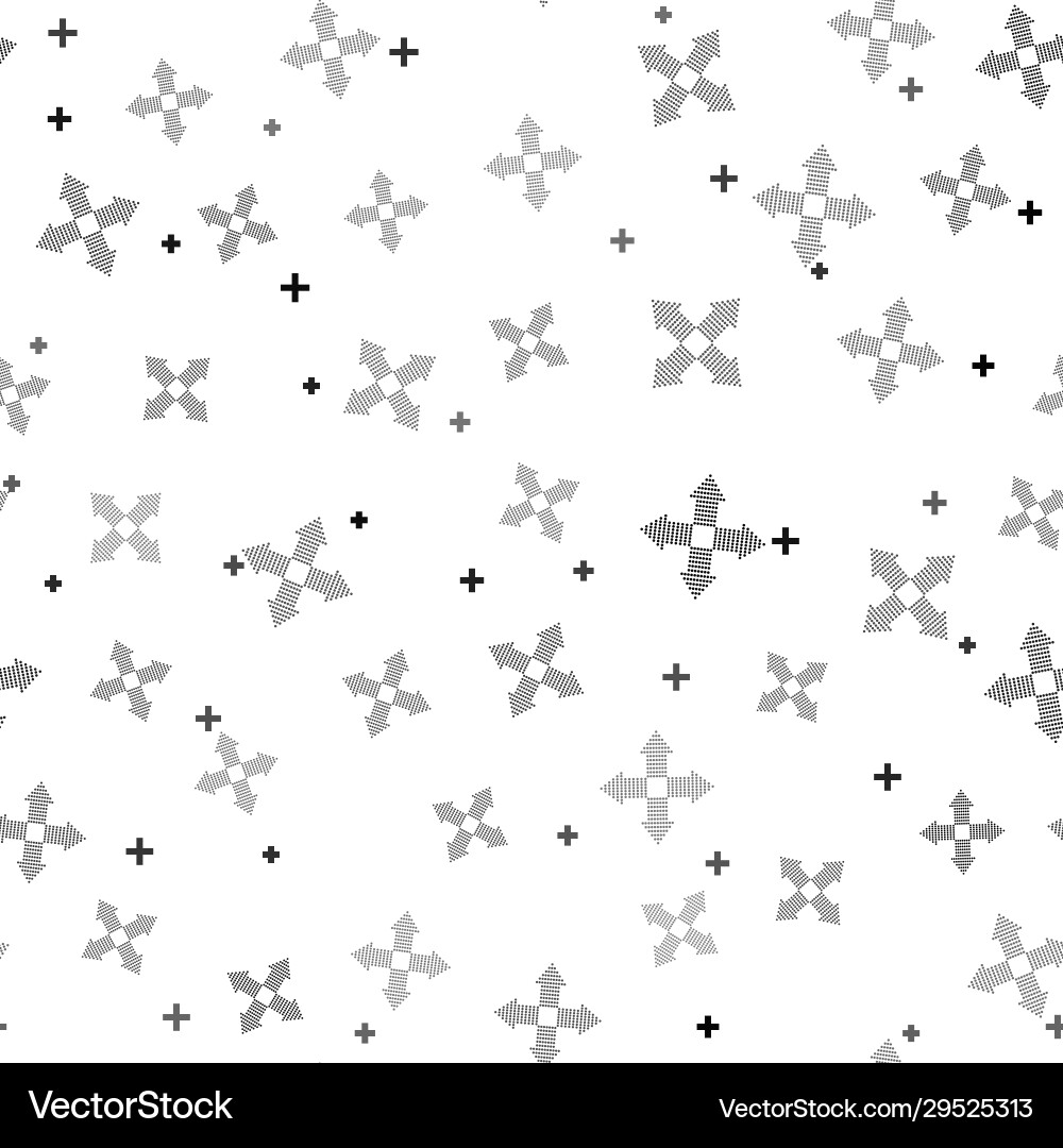 Black arrows dots in four directions icon isolated