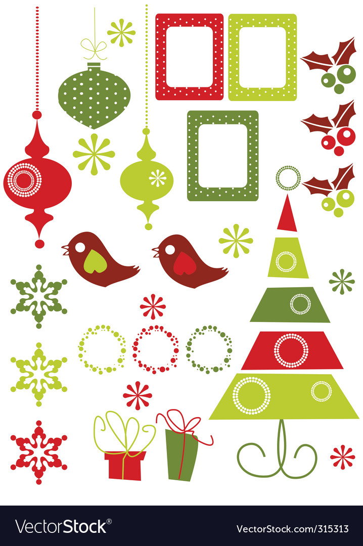 Christmas elements Royalty Free Vector Image - VectorStock