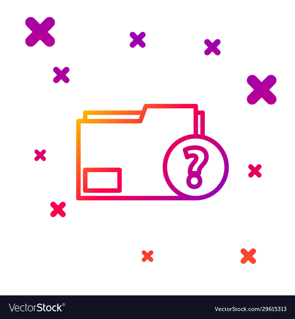 Color line unknown document folder icon isolated Vector Image Color line unknown document folder icon isolated Vector Image