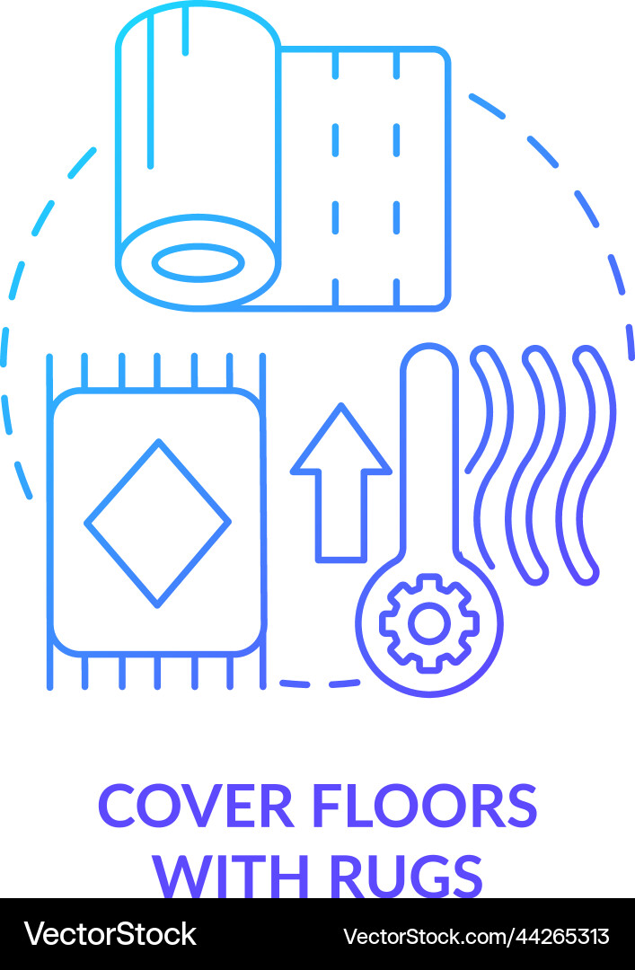 Cover floors with rugs blue gradient concept icon Vector Image