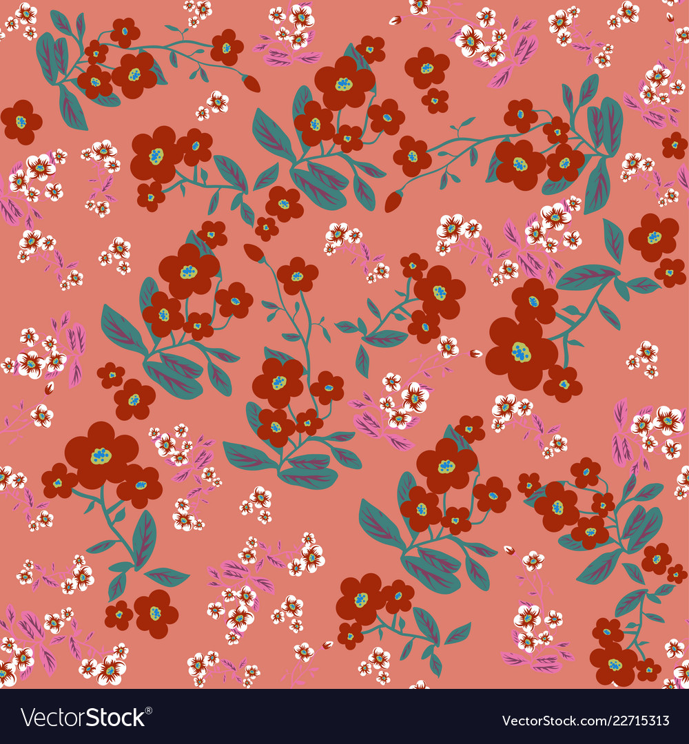 Cute flowers seamless pattern Royalty Free Vector Image