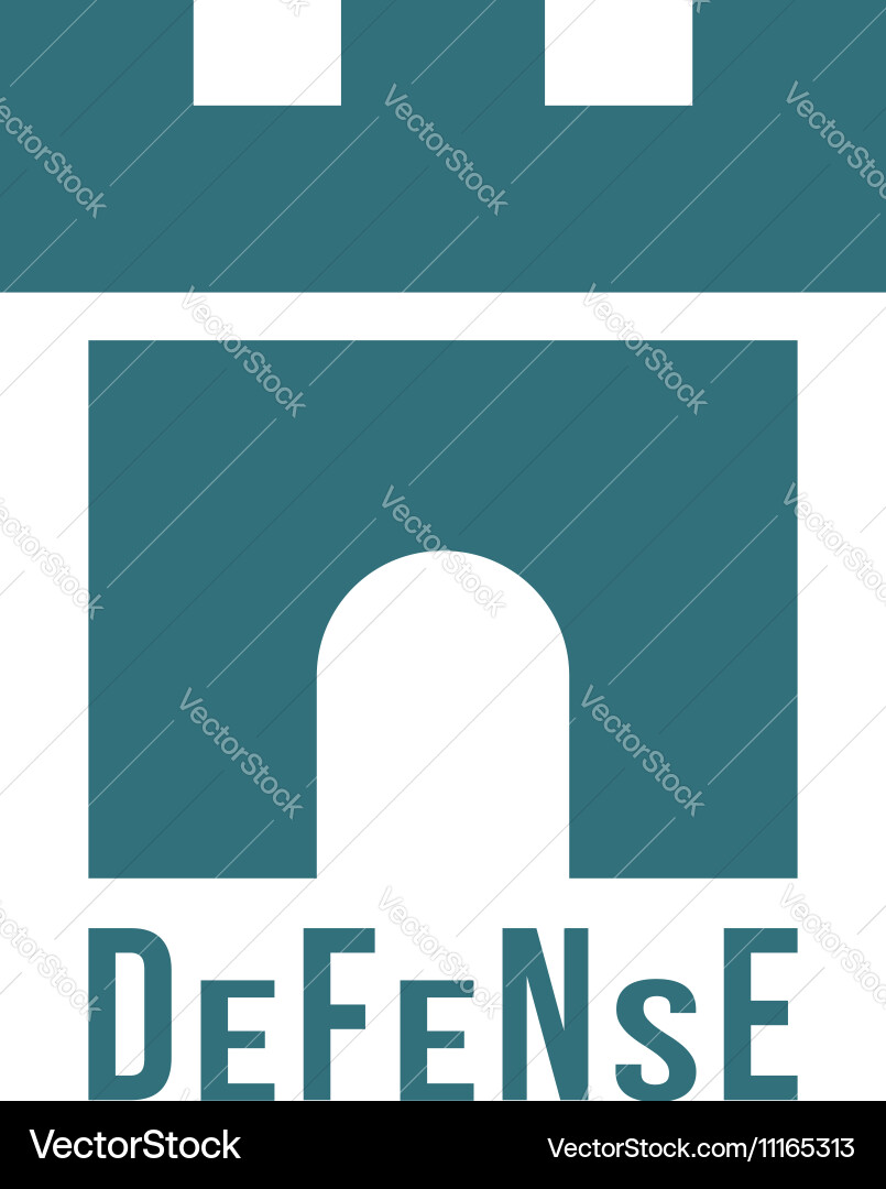 Defense logotype with fortress icon Royalty Free Vector