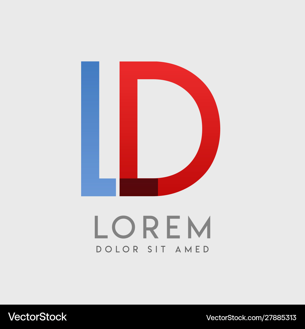 Dl logo letters with blue and red gradation Vector Image