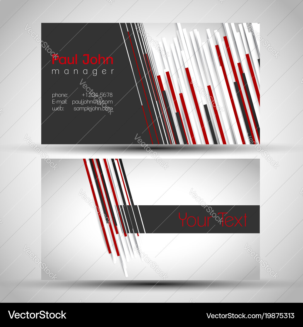 Elegant business card front and back side Vector Image